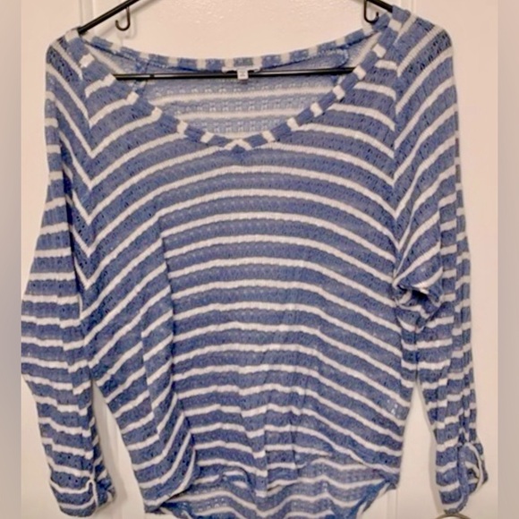 Splendid | Tops | Splendid Slouchy Striped Knit Vneck Top Euc | Poshmark